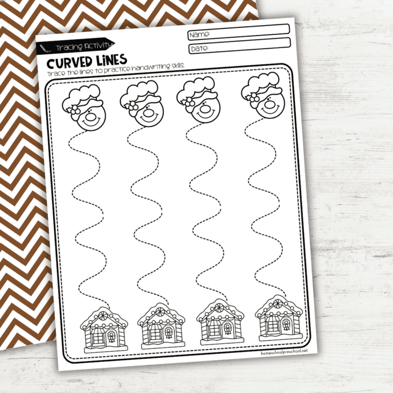 Gingerbread Tracing Pages for Preschool: Free Fine Motor Practice