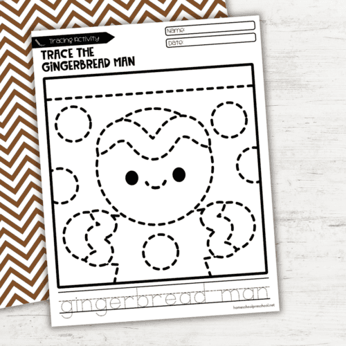 Gingerbread Tracing Pages for Preschool: Free Fine Motor Practice