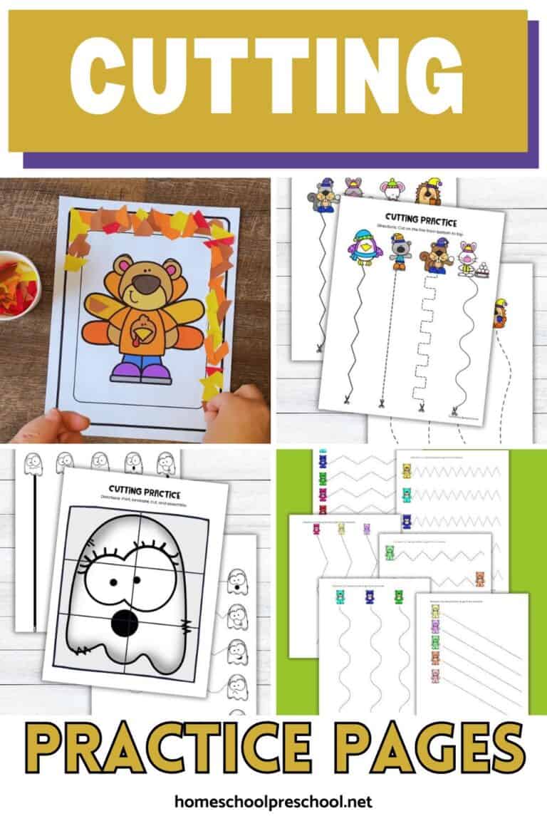 Preschool Cutting Pages for Scissor Skills Practice