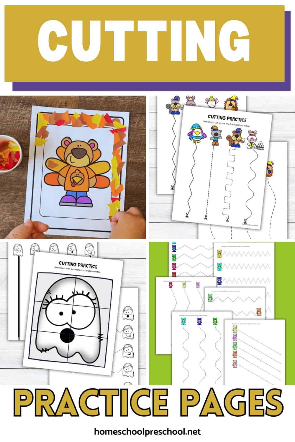 Preschool Cutting Pages for Scissor Skills Practice