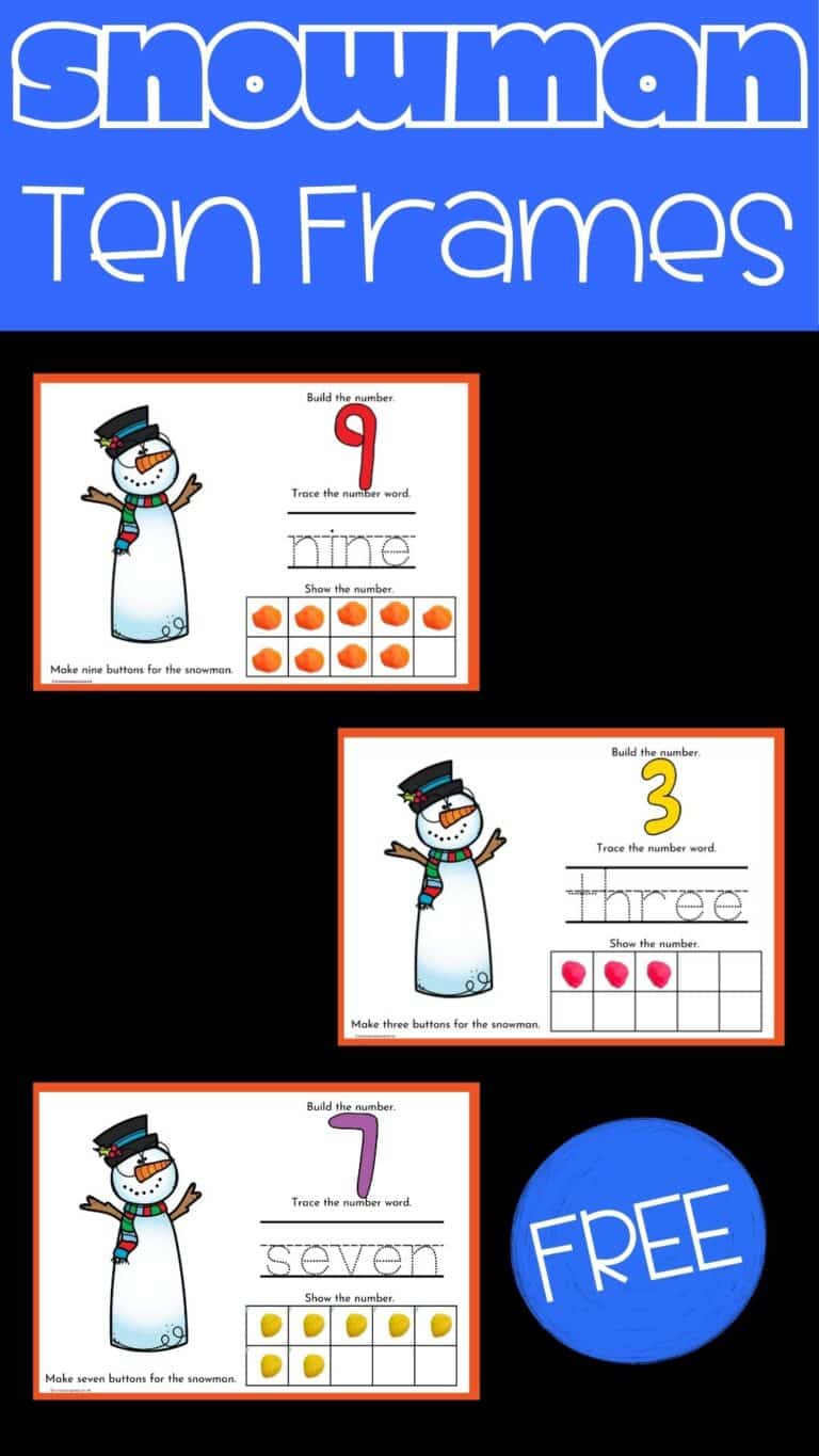 Snowman Printable Ten Frames - Homeschool Preschool