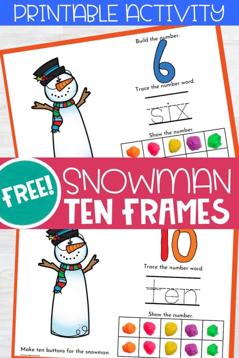 Snowman Printable Ten Frames - Homeschool Preschool