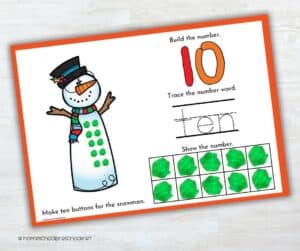 Snowman Printable Ten Frames - Homeschool Preschool
