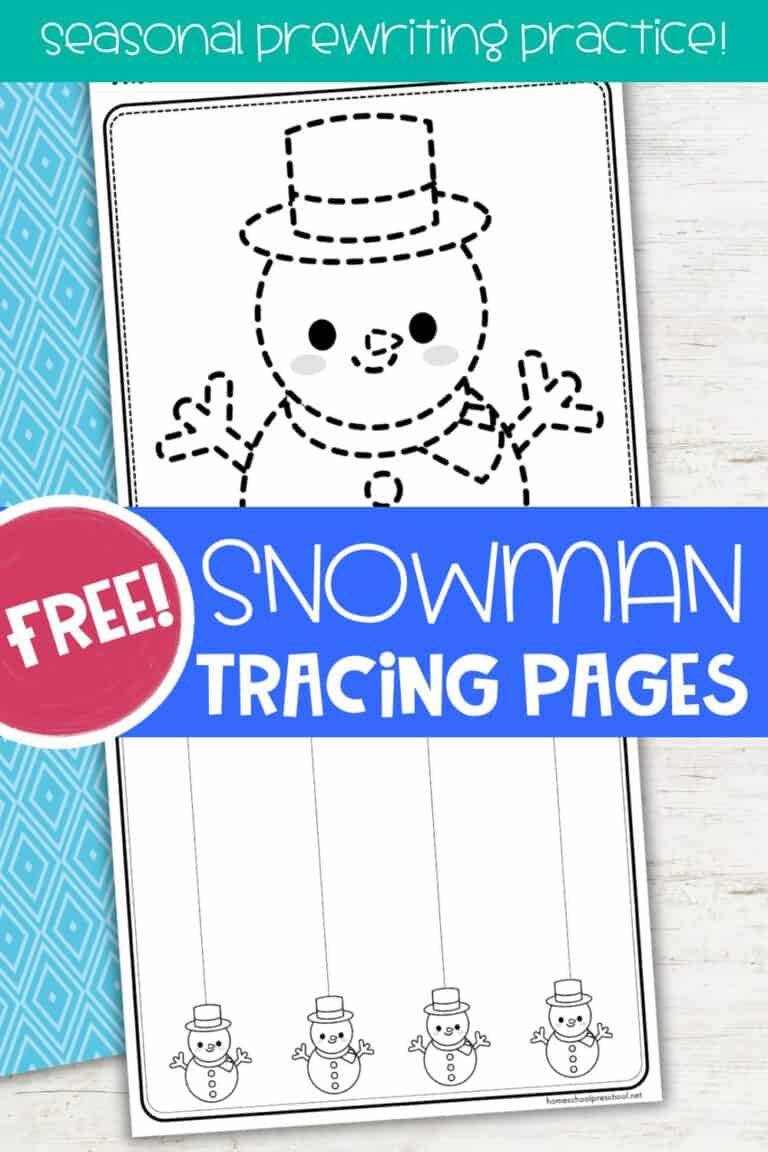 Snowman Tracing Pages for Preschool Winter Learning