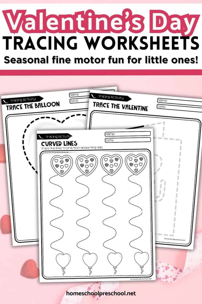 Valentine's Day Tracing Pages for Preschool Fun