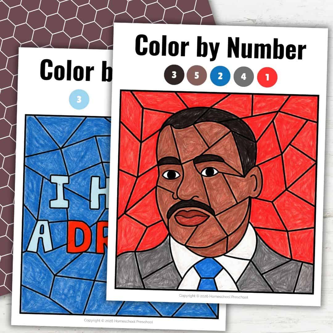 Martin Luther King Jr Color by Numbers for Preschool | Print & Go