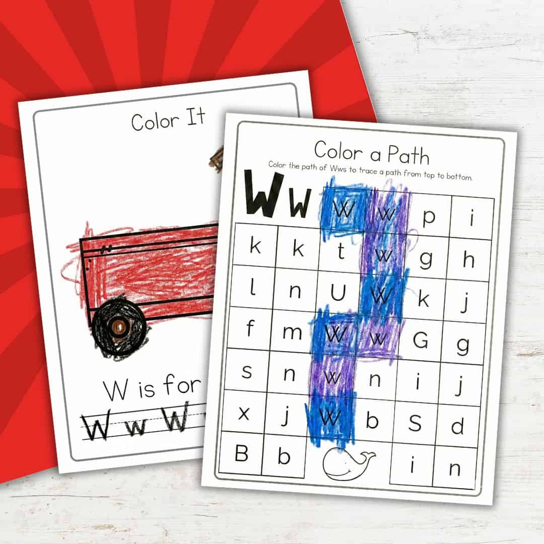 Letter W Worksheets for Preschool (Free Printable Set)