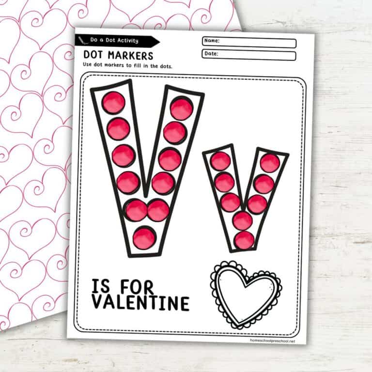 Valentine Dot Marker Printables for Easy Preschool Learning