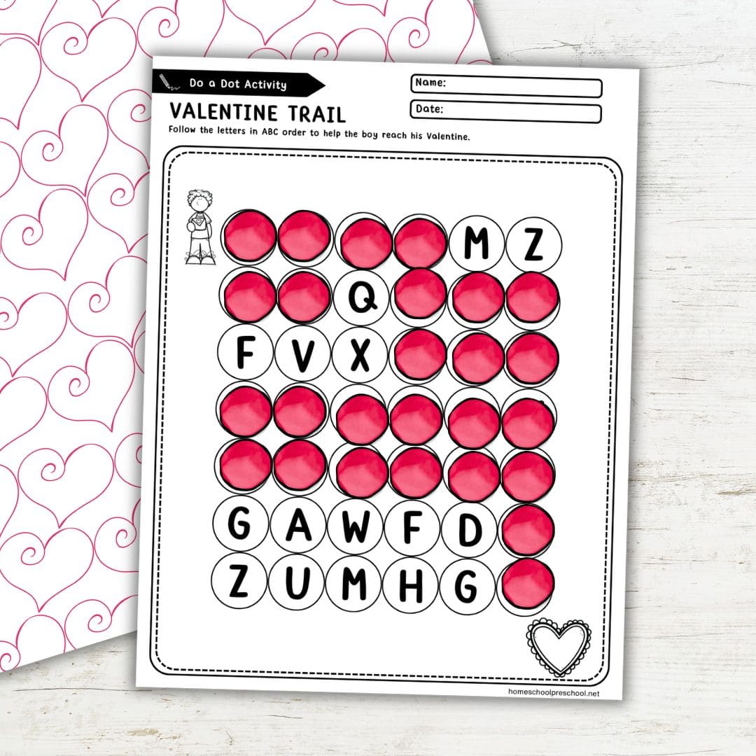 Valentine Dot Marker Printables for Easy Preschool Learning