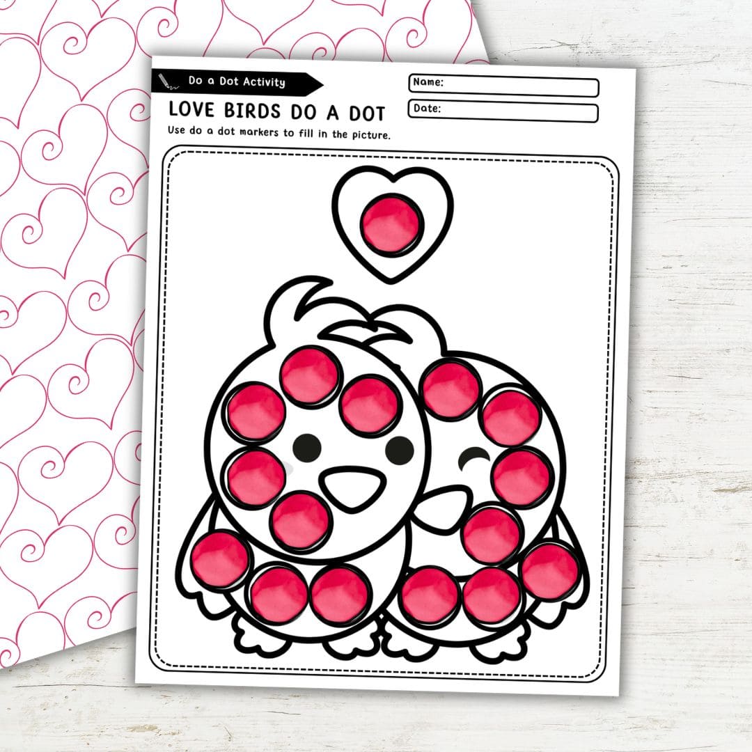 Valentine Dot Marker Printables for Easy Preschool Learning