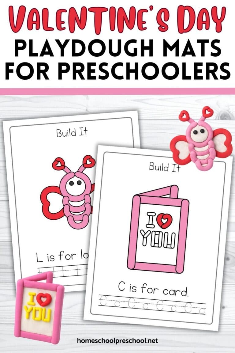 Valentine Playdough Mats for Preschoolers Letter Practice
