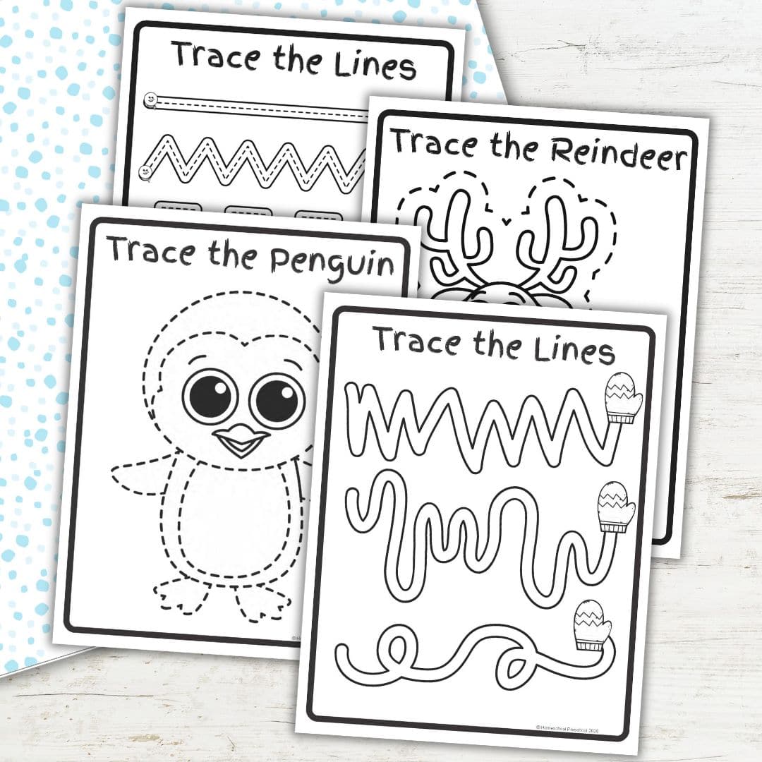 Winter Tracing Worksheets - Homeschool Preschool