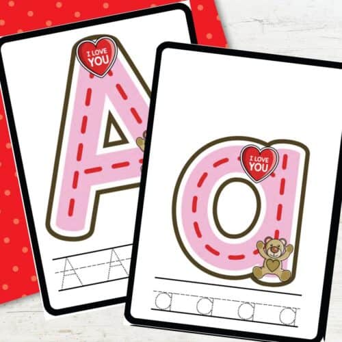 Valentine Letter Tracing Cards for Preschoolers