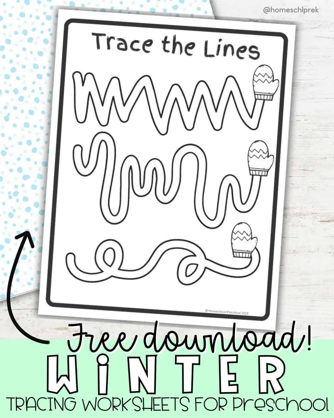 Winter Tracing Worksheets for Preschool