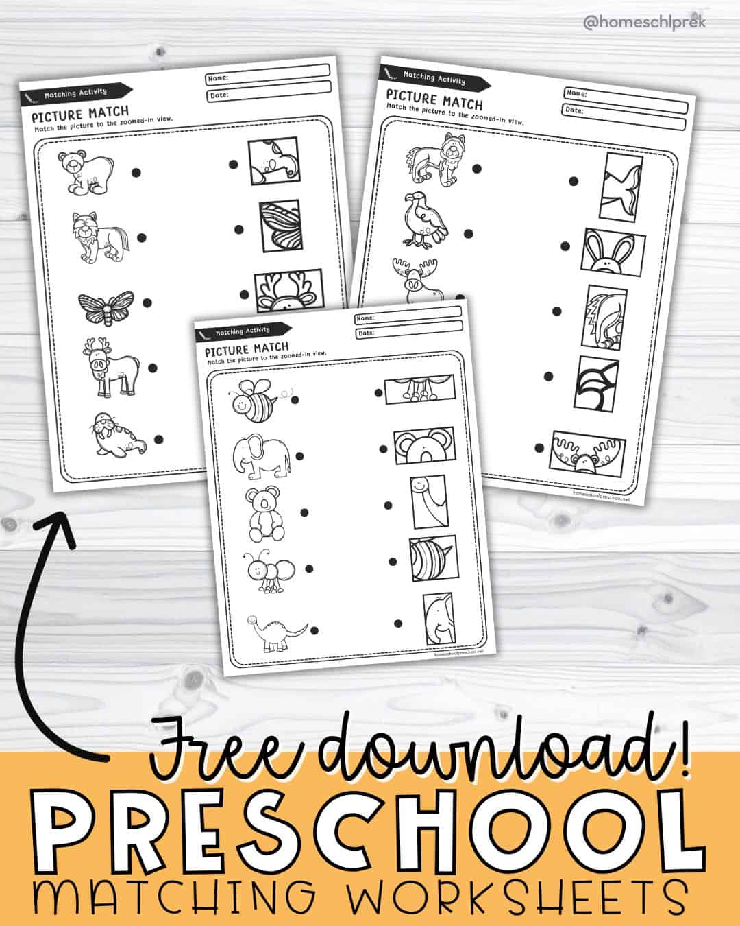 Preschool Matching Worksheets for Easy Skill Practice