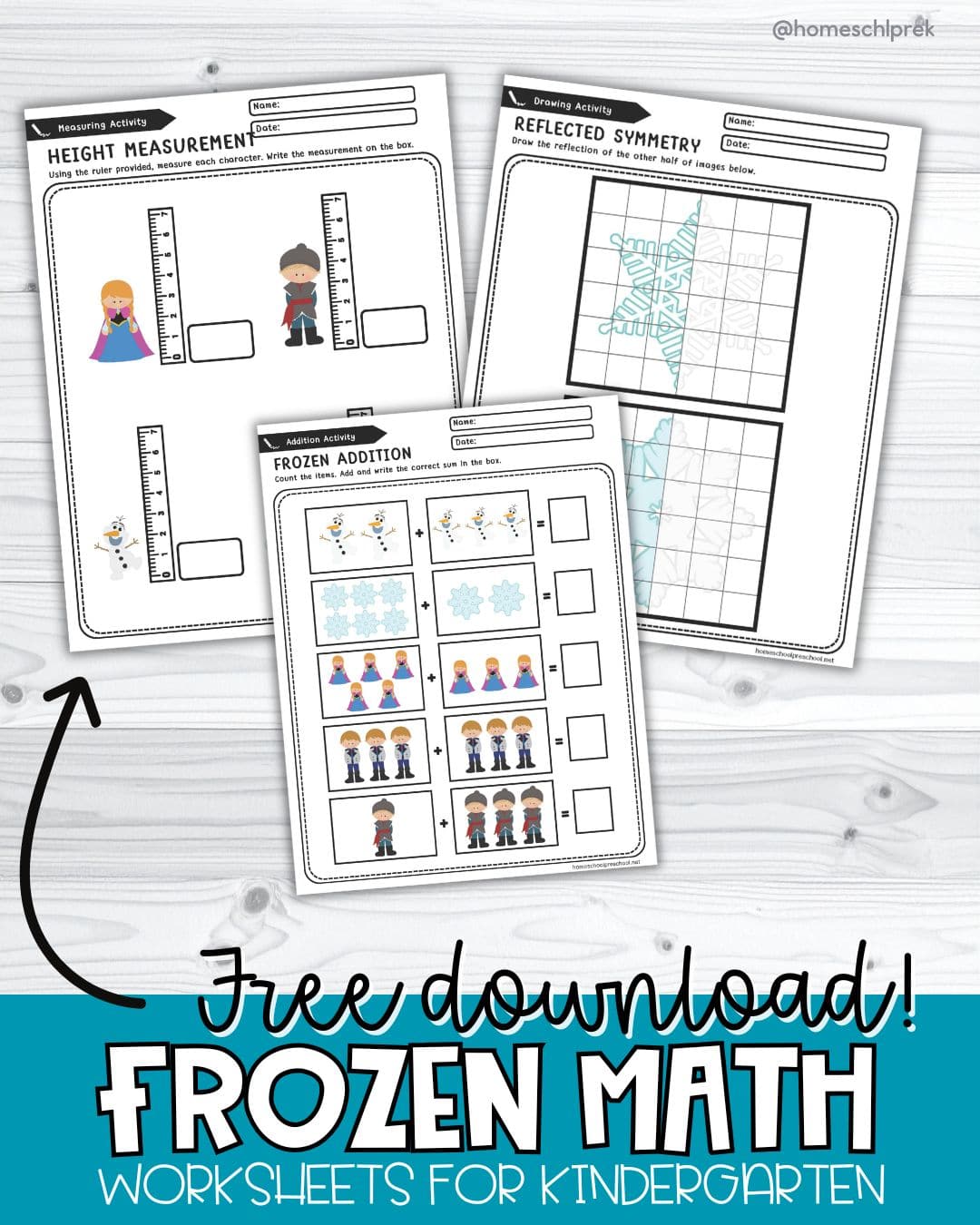 Frozen Math Worksheets for Kindergarten