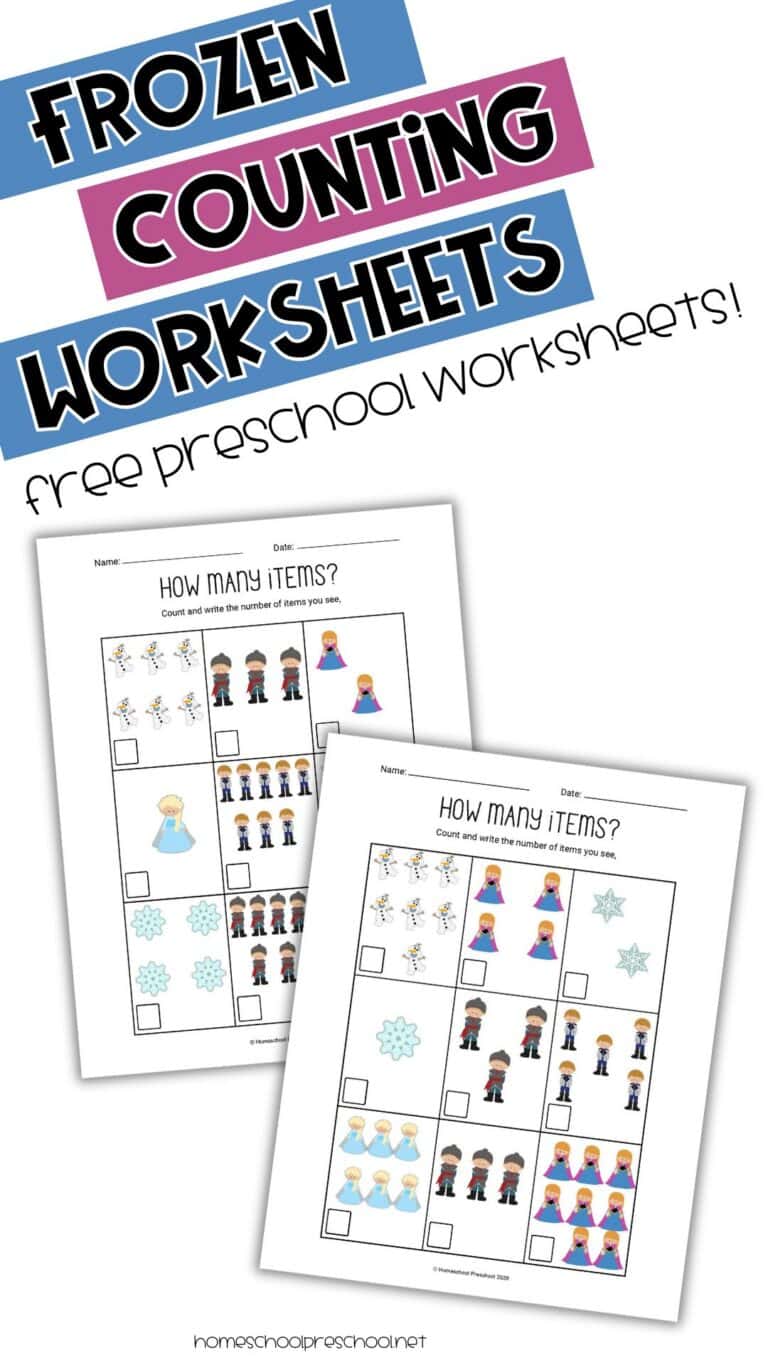 Frozen Counting Worksheets for Preschool