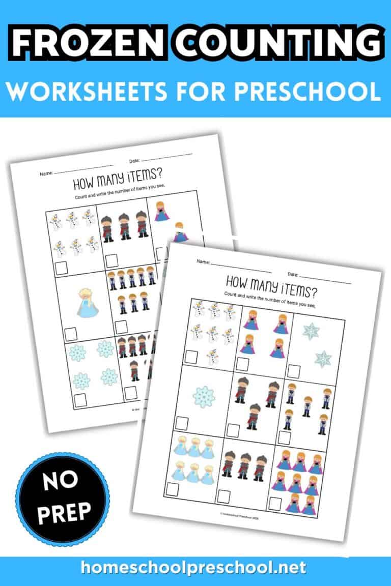Frozen Counting Worksheets for Preschool