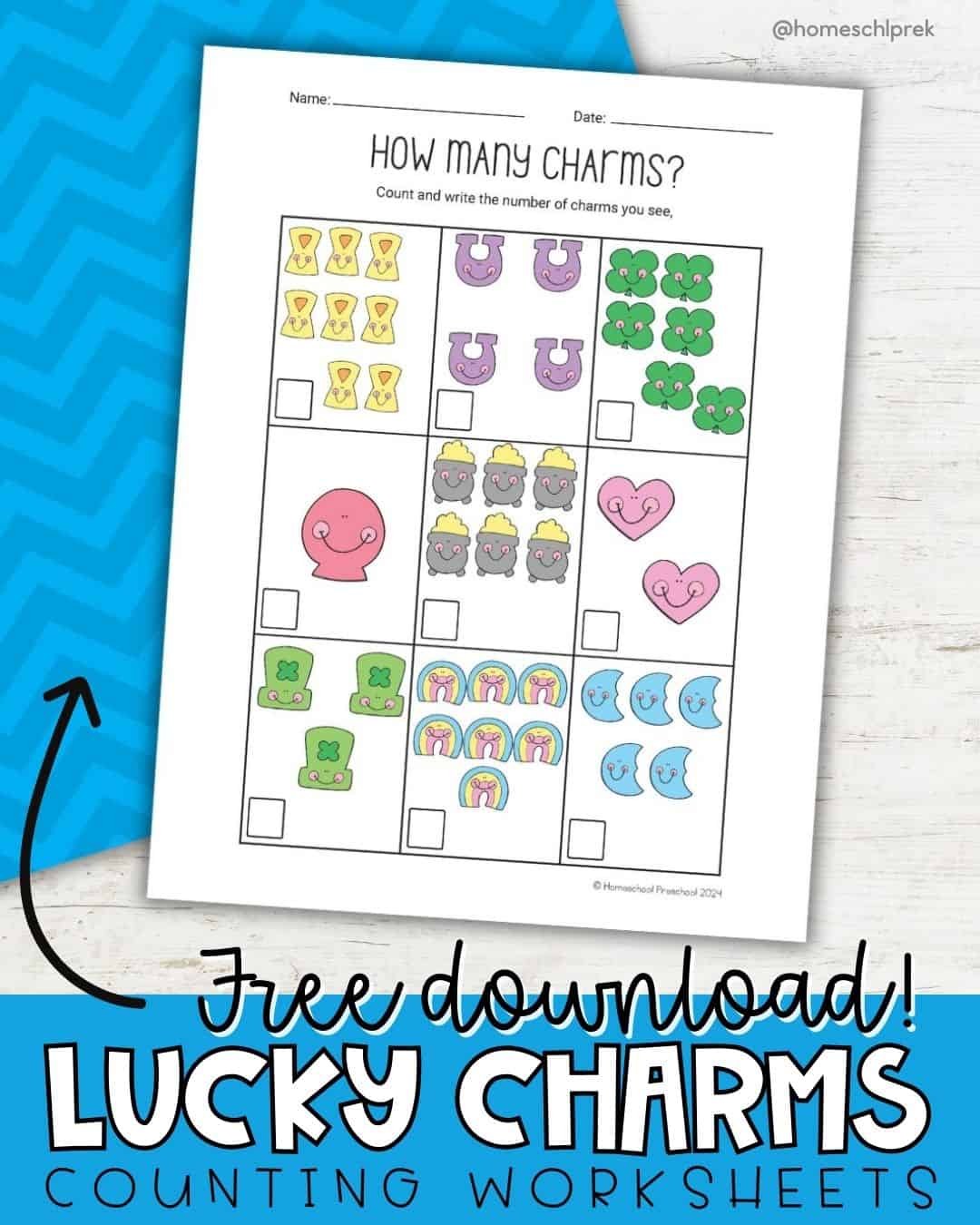 Lucky Charms Counting Worksheets