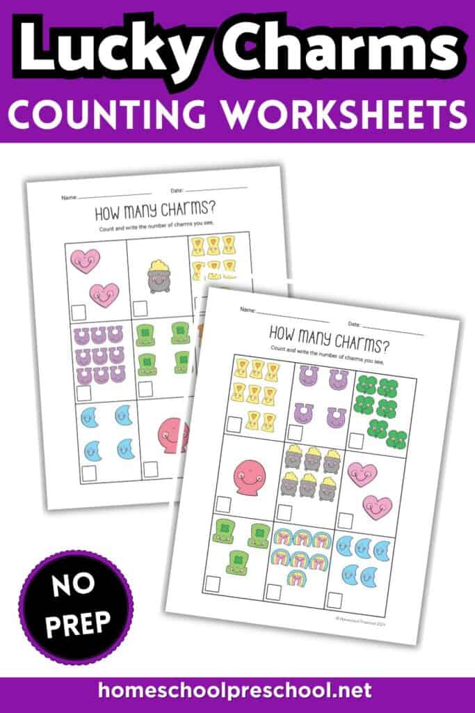 Lucky Charms Counting Worksheets