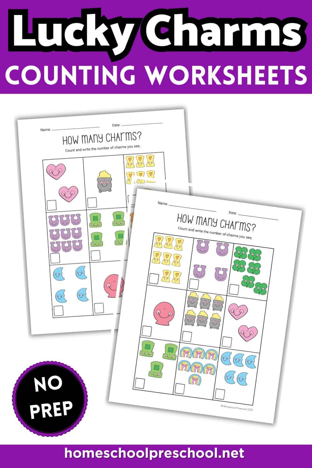 Lucky Charms Counting Worksheets