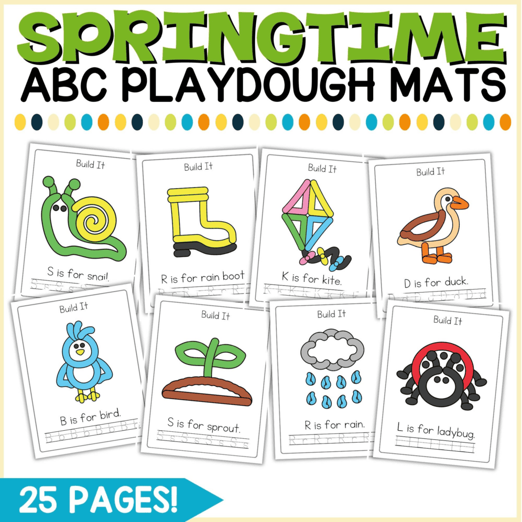 Spring Playdough Mats - Homeschool Preschool