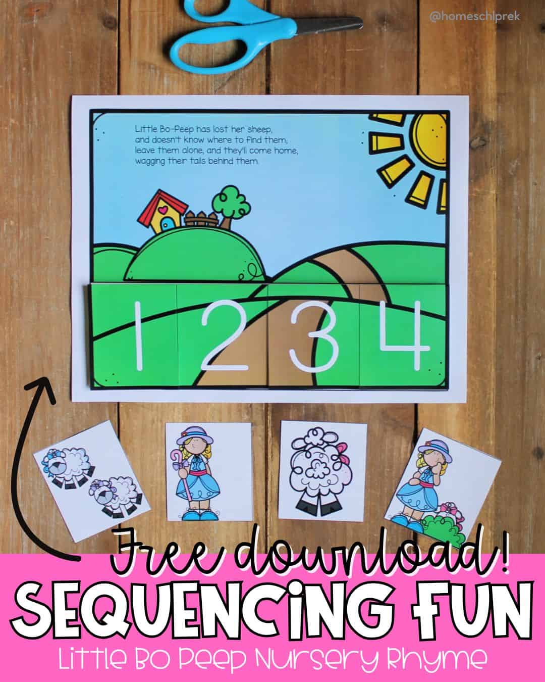 Little Bo Peep Sequencing Activity for Preschool (Printable Book)