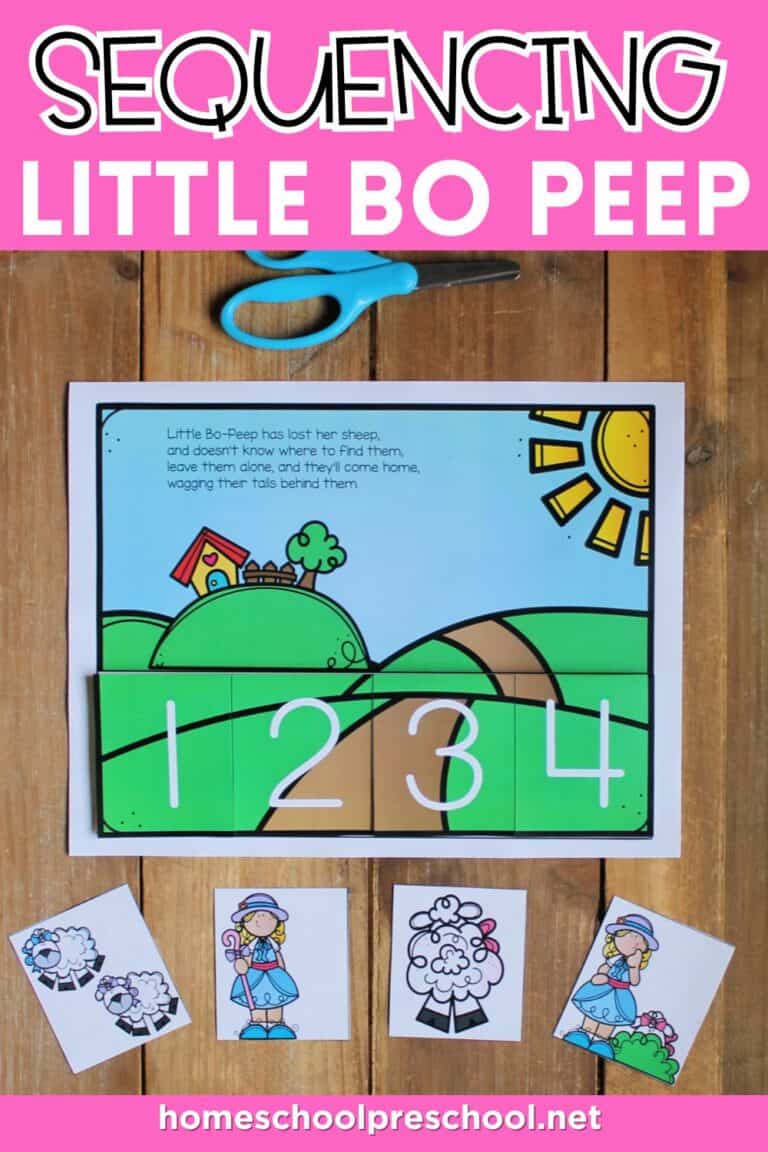 Little Bo Peep Sequencing Activity for Preschool (Printable Book)