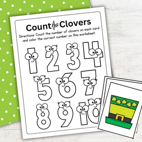 Shamrock Count and Color Activity for Preschool (1–10 Math)