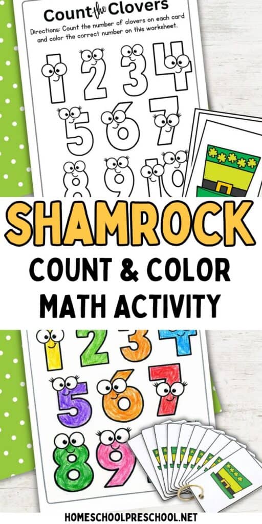 Shamrock Count and Color Activity for Preschool (1–10 Math)