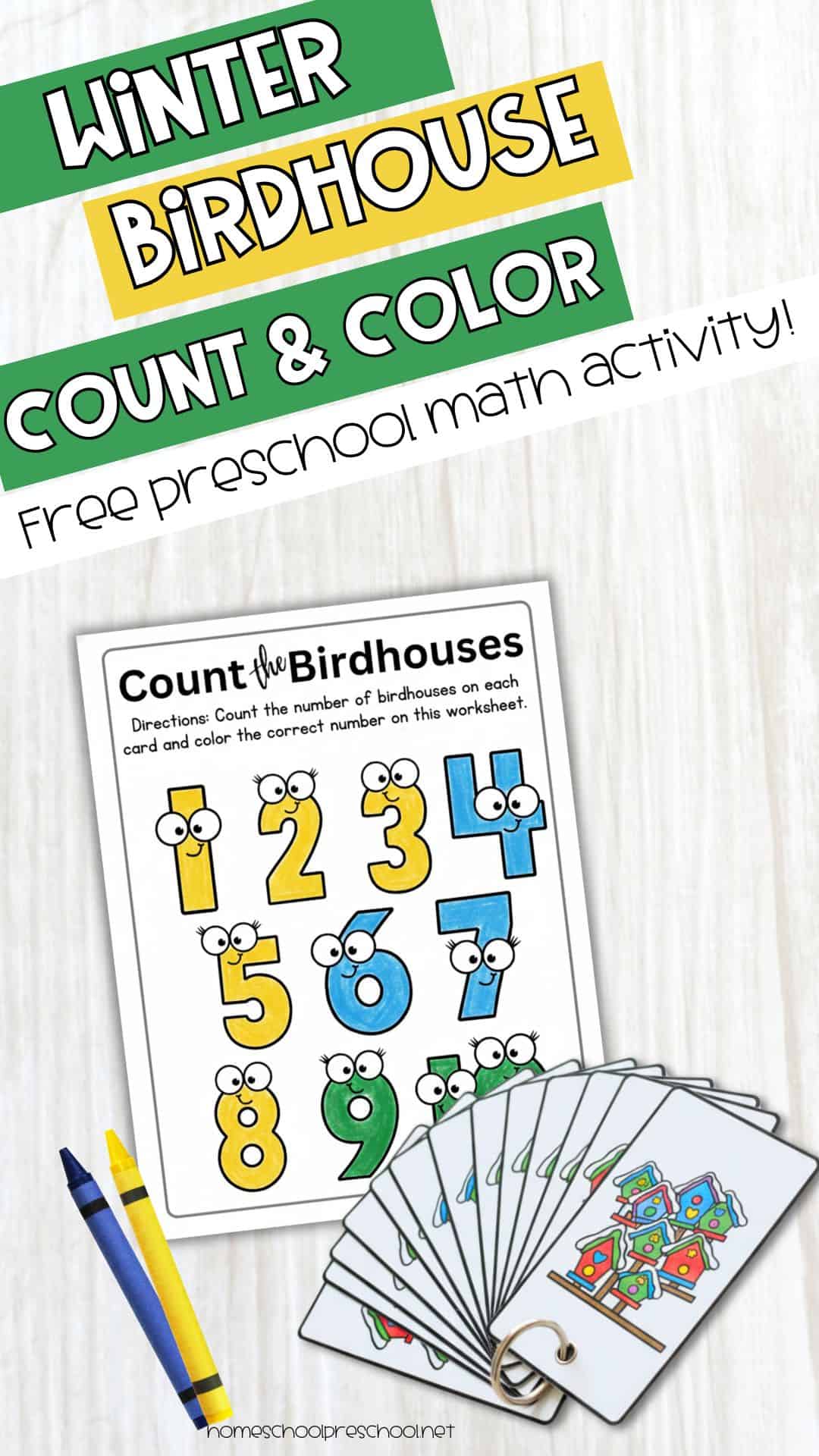 Winter Birdhouse Count and Color Activity