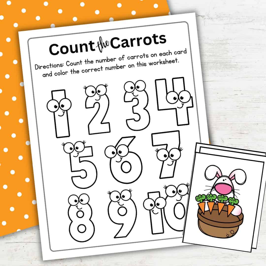 Carrot Count and Color Activity for Preschool