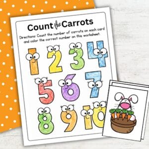 Carrot Count and Color Activity for Preschool