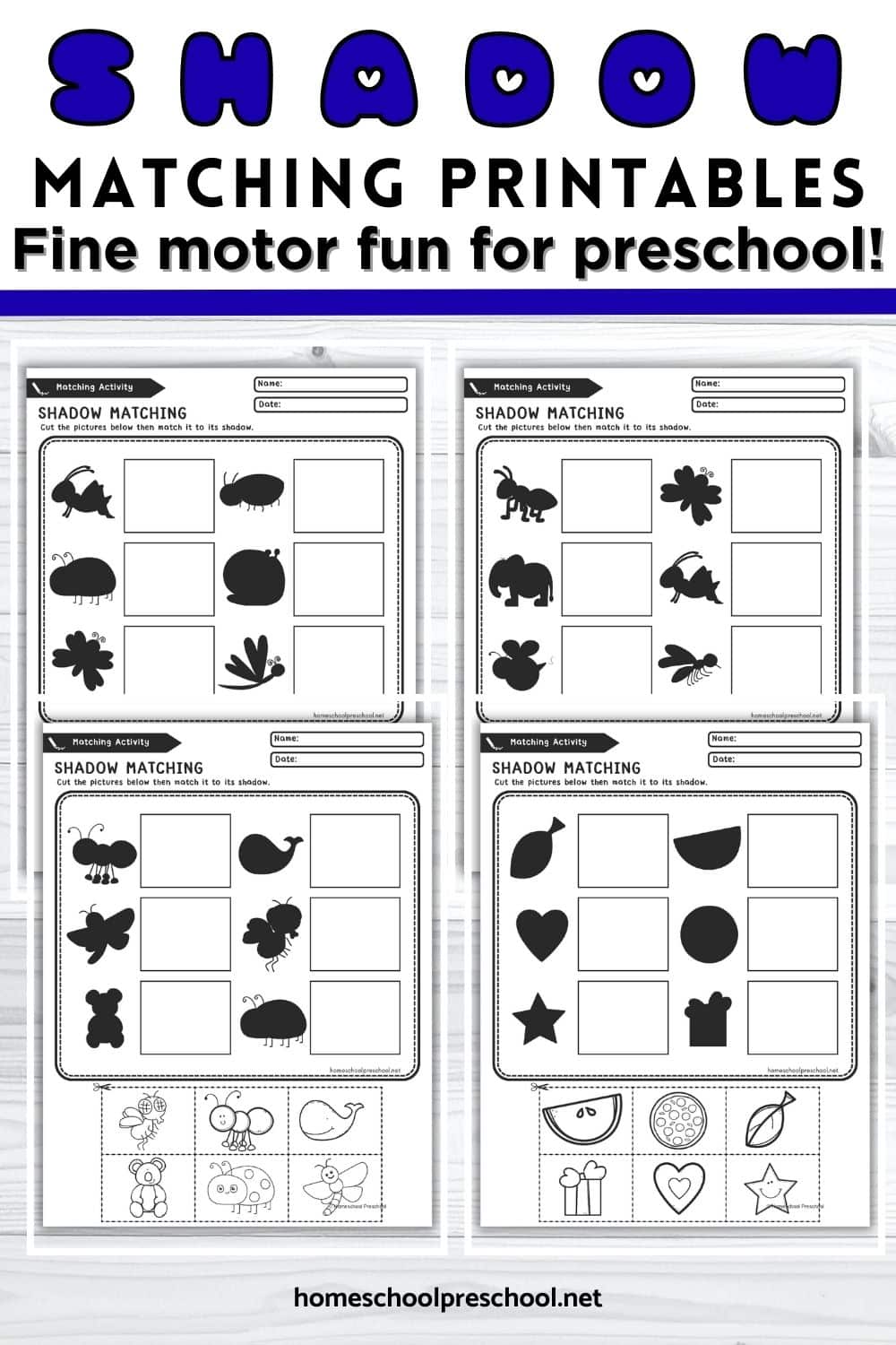 Shadow Matching Printables for Preschool