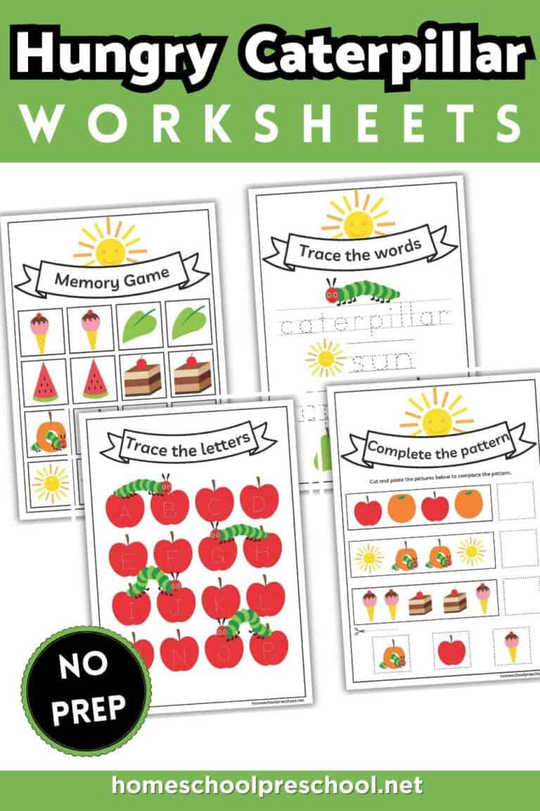 The Hungry Caterpillar Worksheets for Preschool