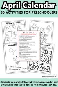 April Preschool Calendar Ideas (30 Simple Daily Activities for Kids)