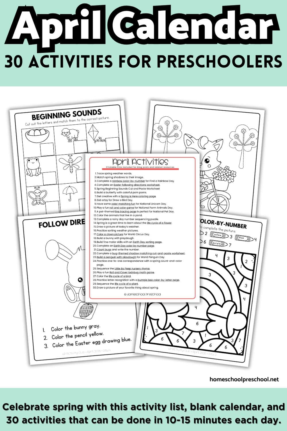 April Preschool Calendar Ideas (30 Simple Daily Activities for Kids)
