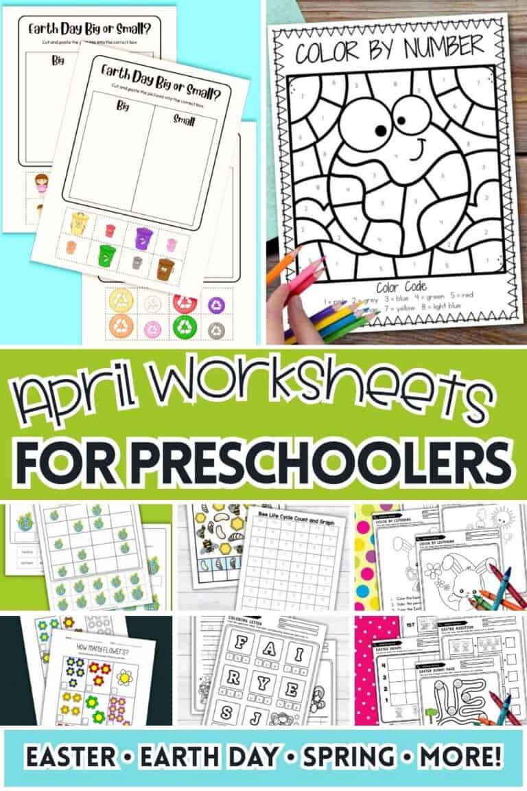 April Worksheets for Preschoolers (Spring & Easter Printables)