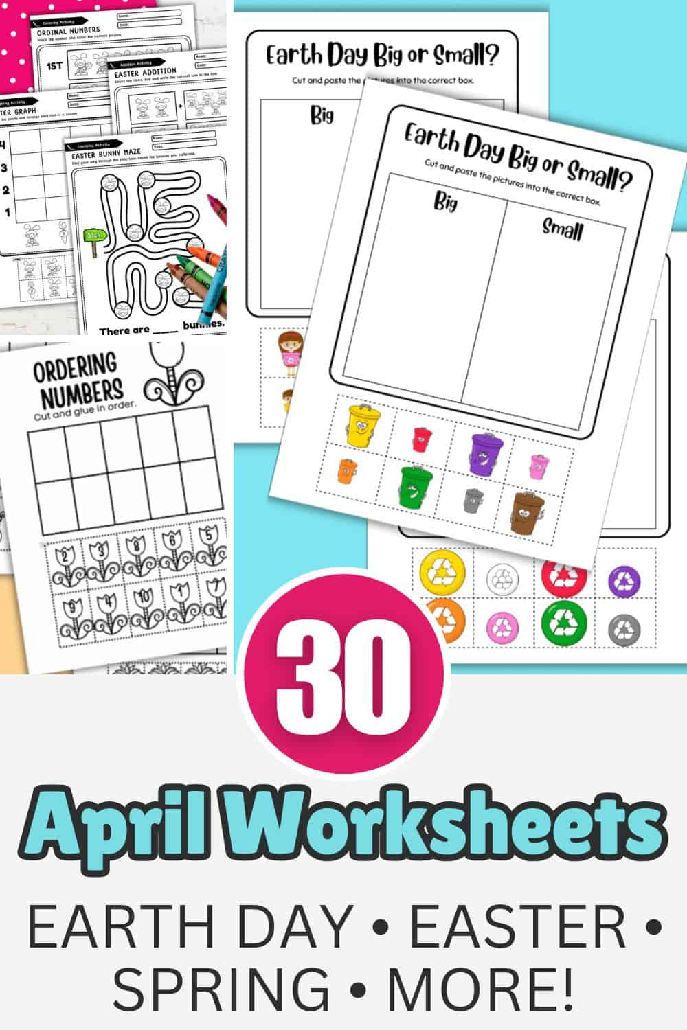 April Worksheets for Preschoolers (Spring & Easter Printables)