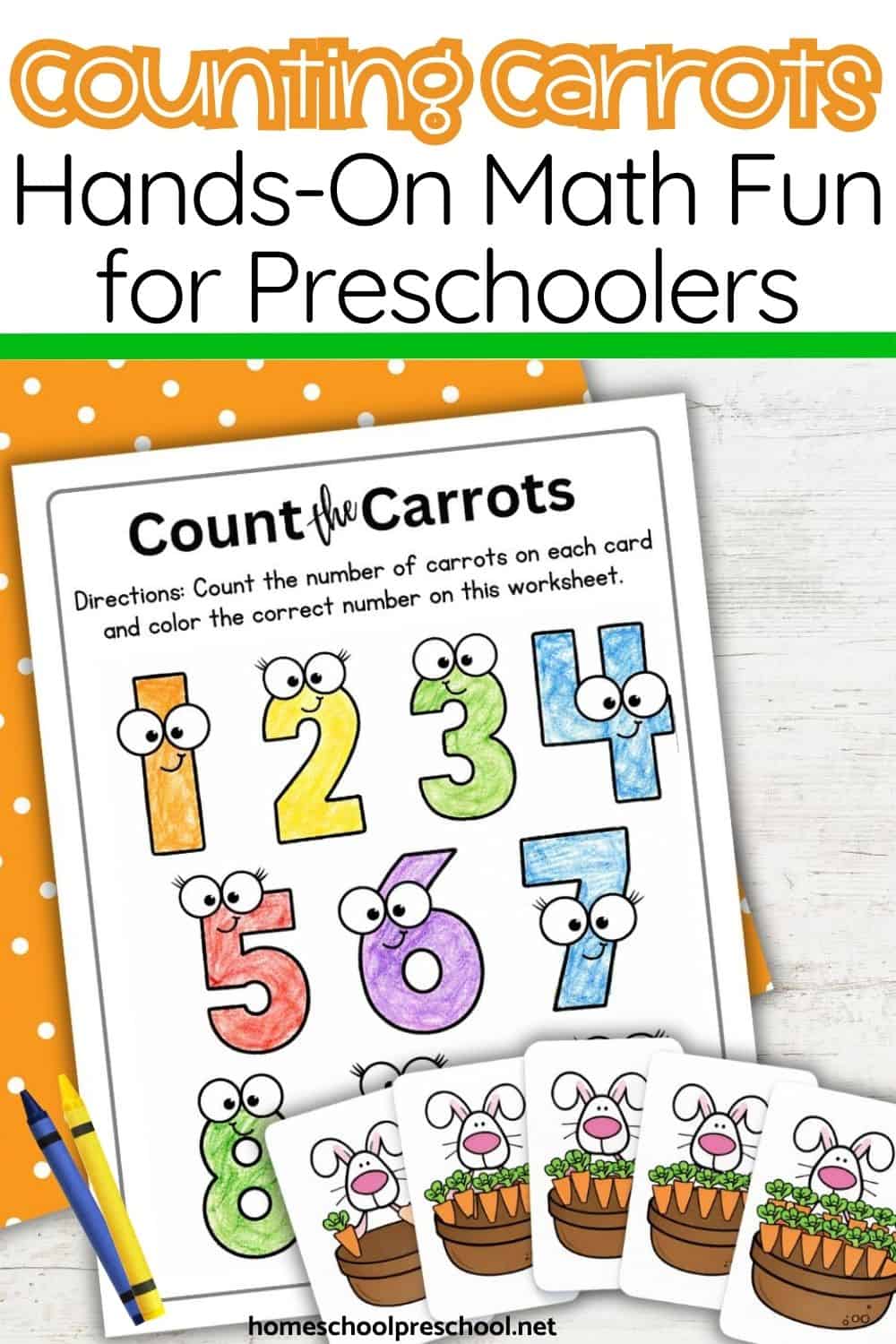 Carrot Count and Color Activity for Preschool