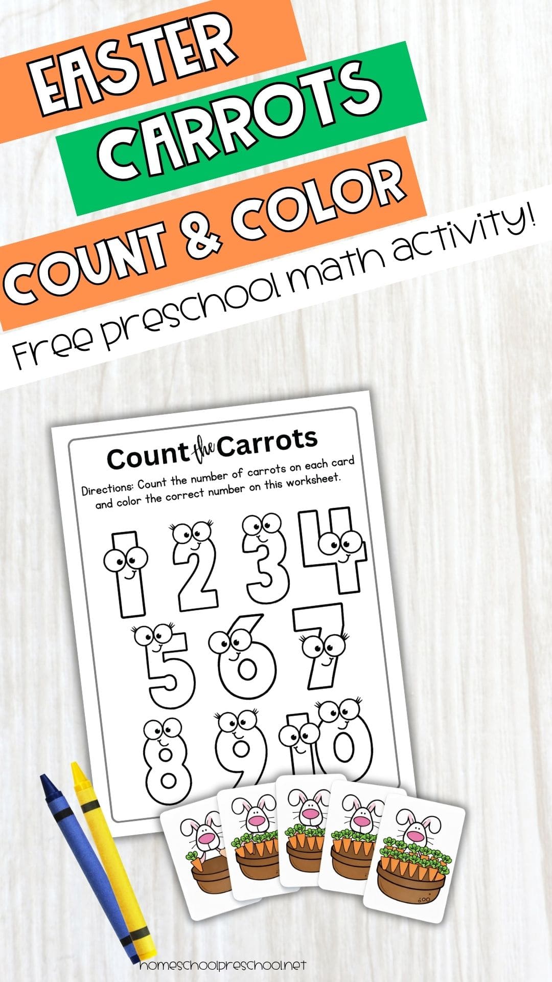 Carrot Count and Color Activity for Preschool