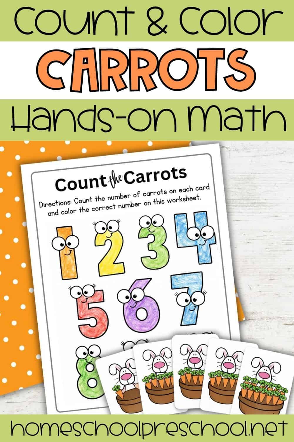 Carrot Count and Color Activity for Preschool