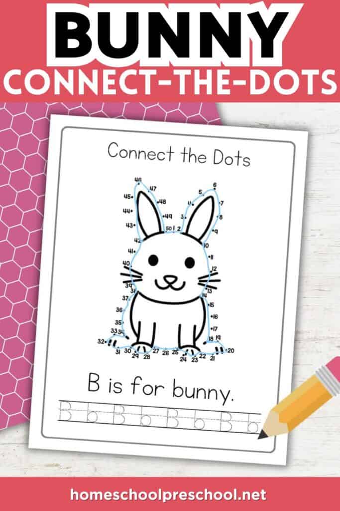 Free Easter Bunny Dot to Dot Printable (1-50)