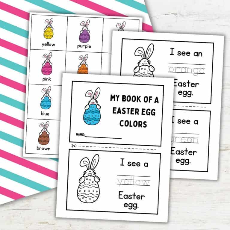 Easter Egg Colors Book for Preschoolers - Free Printable