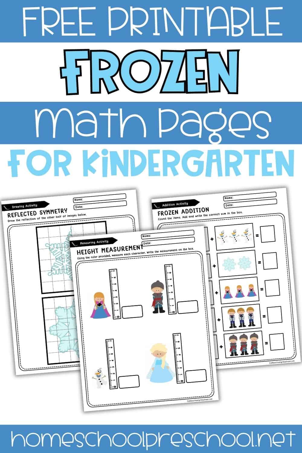 Frozen Math Worksheets for Kindergarten