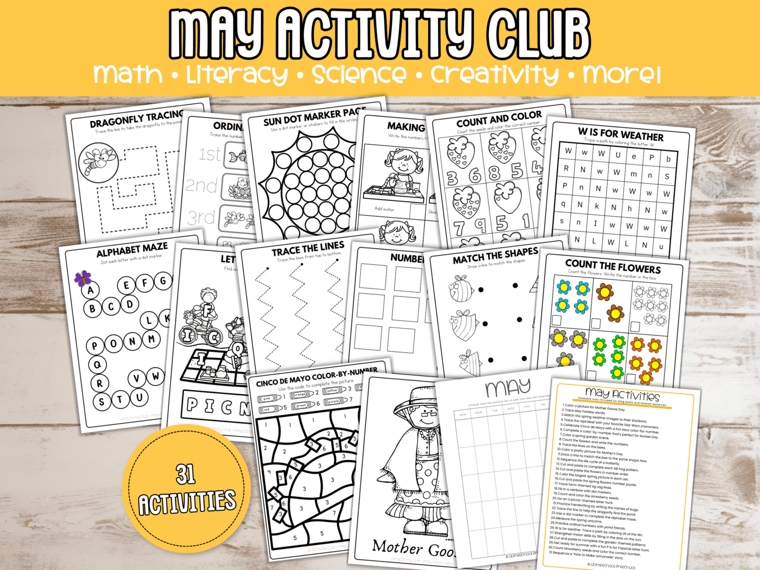 Free May Preschool Printables for Ages 3–5 (Fun & Easy Activities)