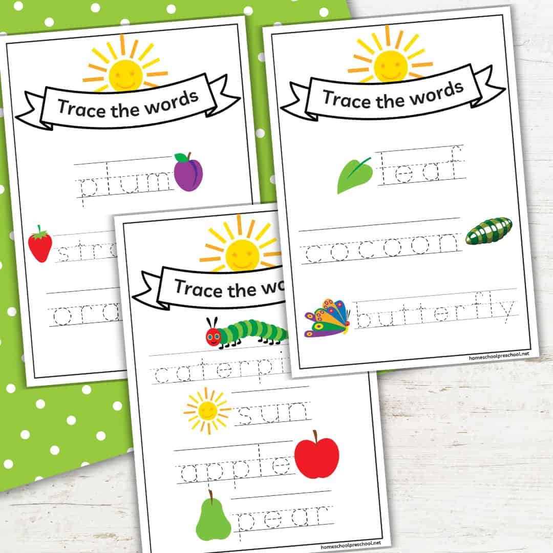 The Hungry Caterpillar Worksheets for Preschool