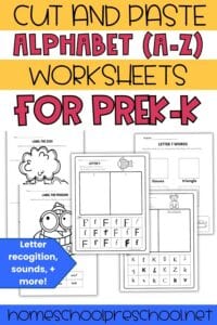 Alphabet Cut and Paste Worksheets A–Z | PreK & Kindergarten