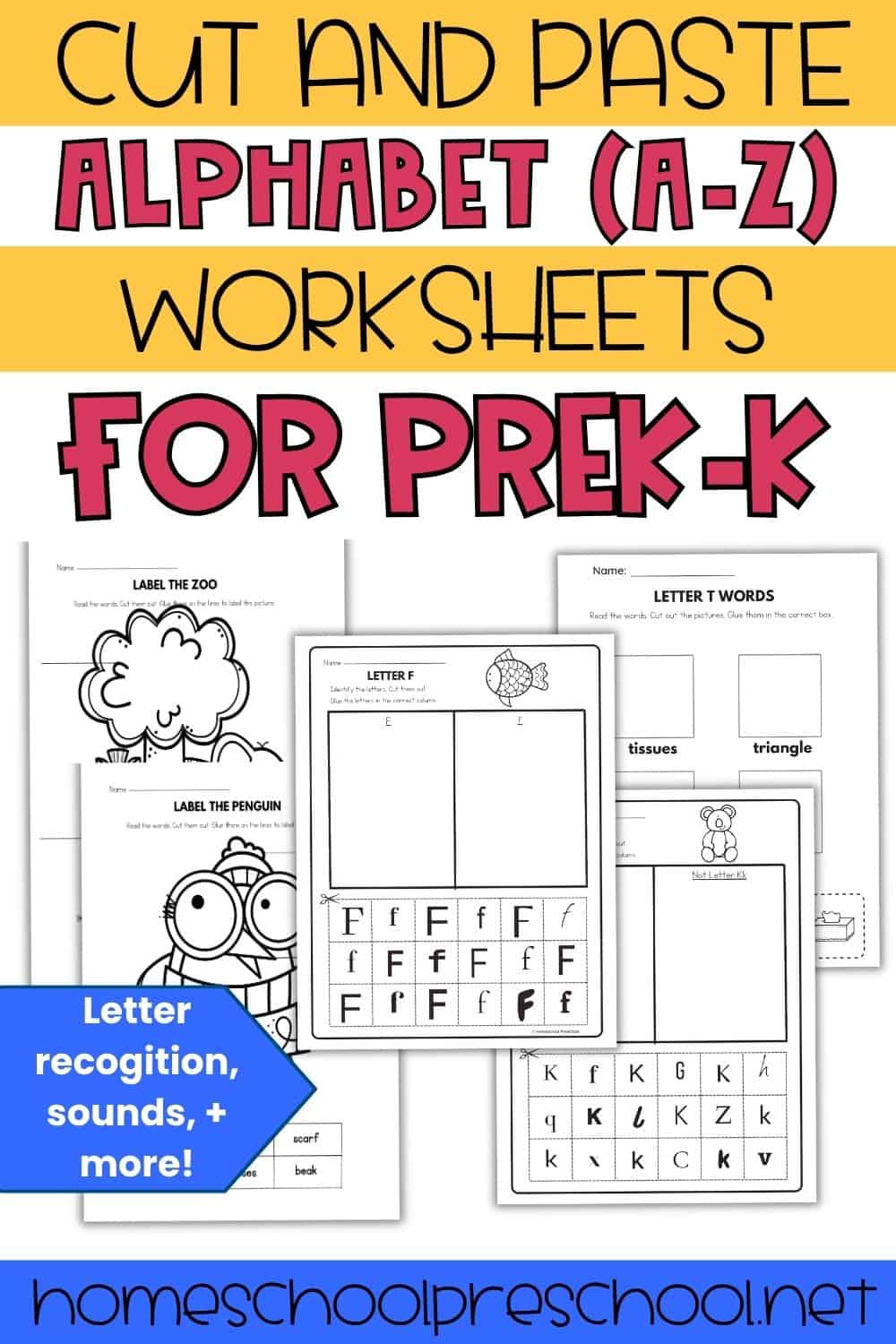 Alphabet Cut and Paste Worksheets A–Z | PreK & Kindergarten