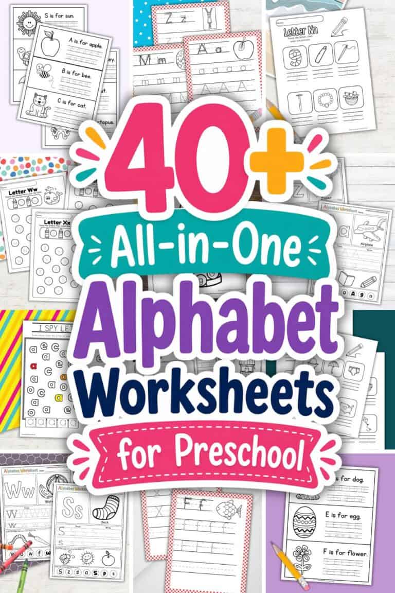 All in One Alphabet Worksheets (A–Z Packs for Preschool)